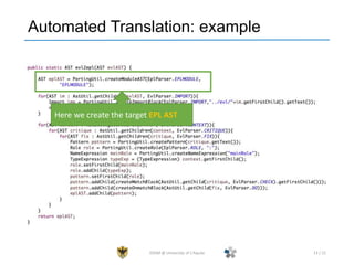 Automated Translation among EPSILON Languages for Performance-Driven UML Software Model ...