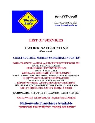 I Work Safe 2012 Brochure | PDF | Construction Industry | Industries