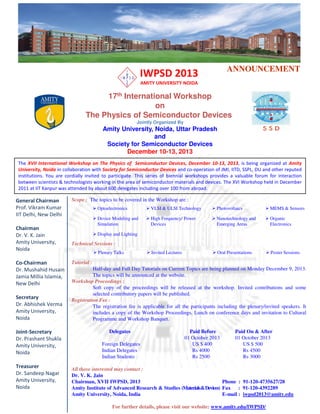 17th IWPSD'13 1st Announcment | PDF