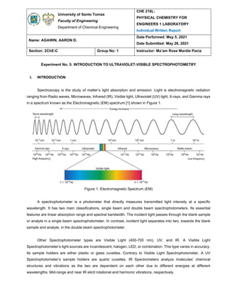 Experiment 5: Introduction to Ultraviolet-Visible Spectrophotometry | PDF