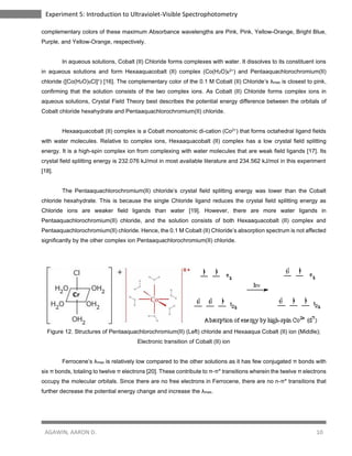 Experiment 5: Introduction to Ultraviolet-Visible Spectrophotometry | PDF