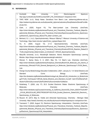 Experiment 5: Introduction to Ultraviolet-Visible Spectrophotometry | PDF