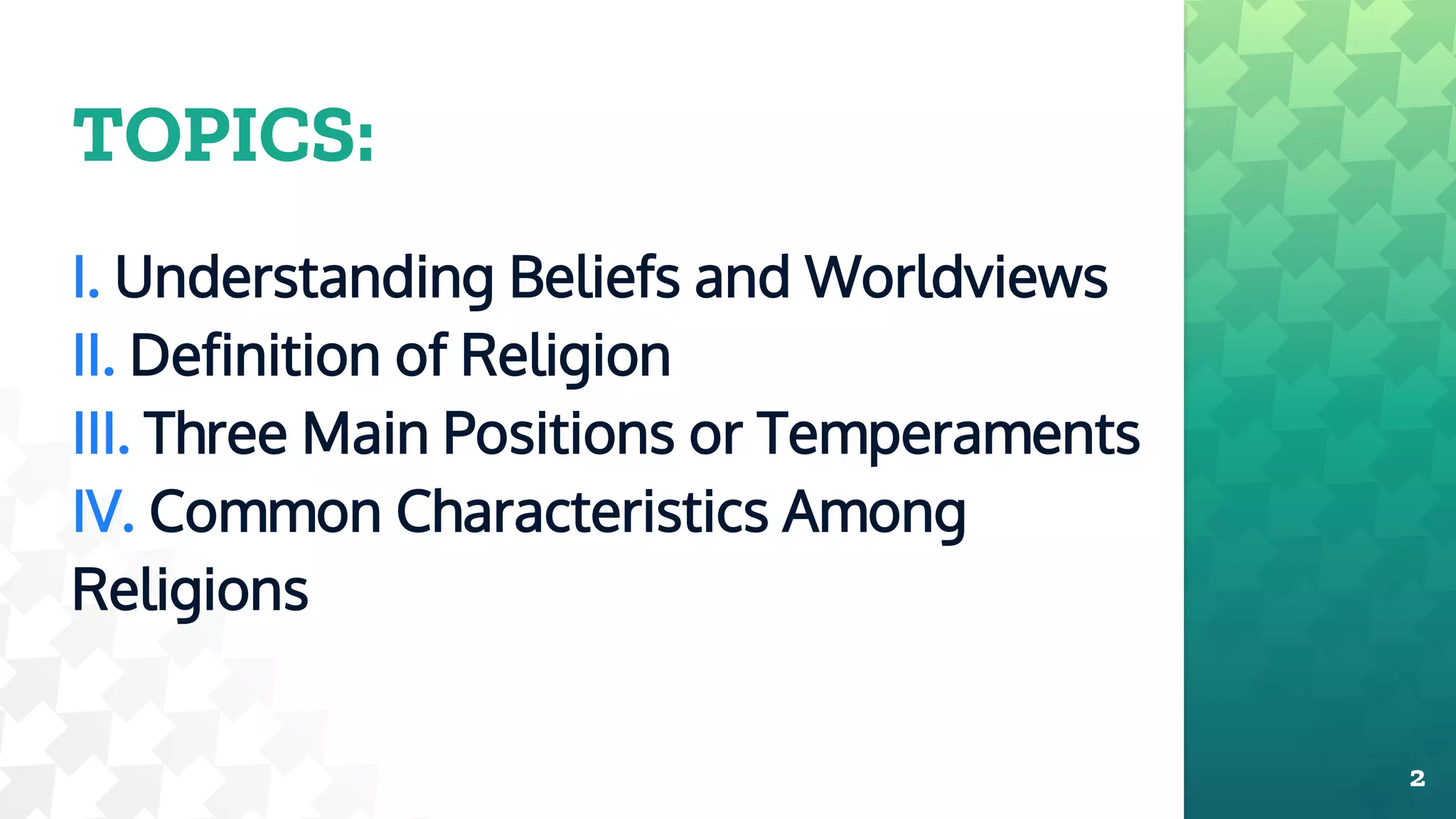 IWRBS Religion in a different light | PPTX