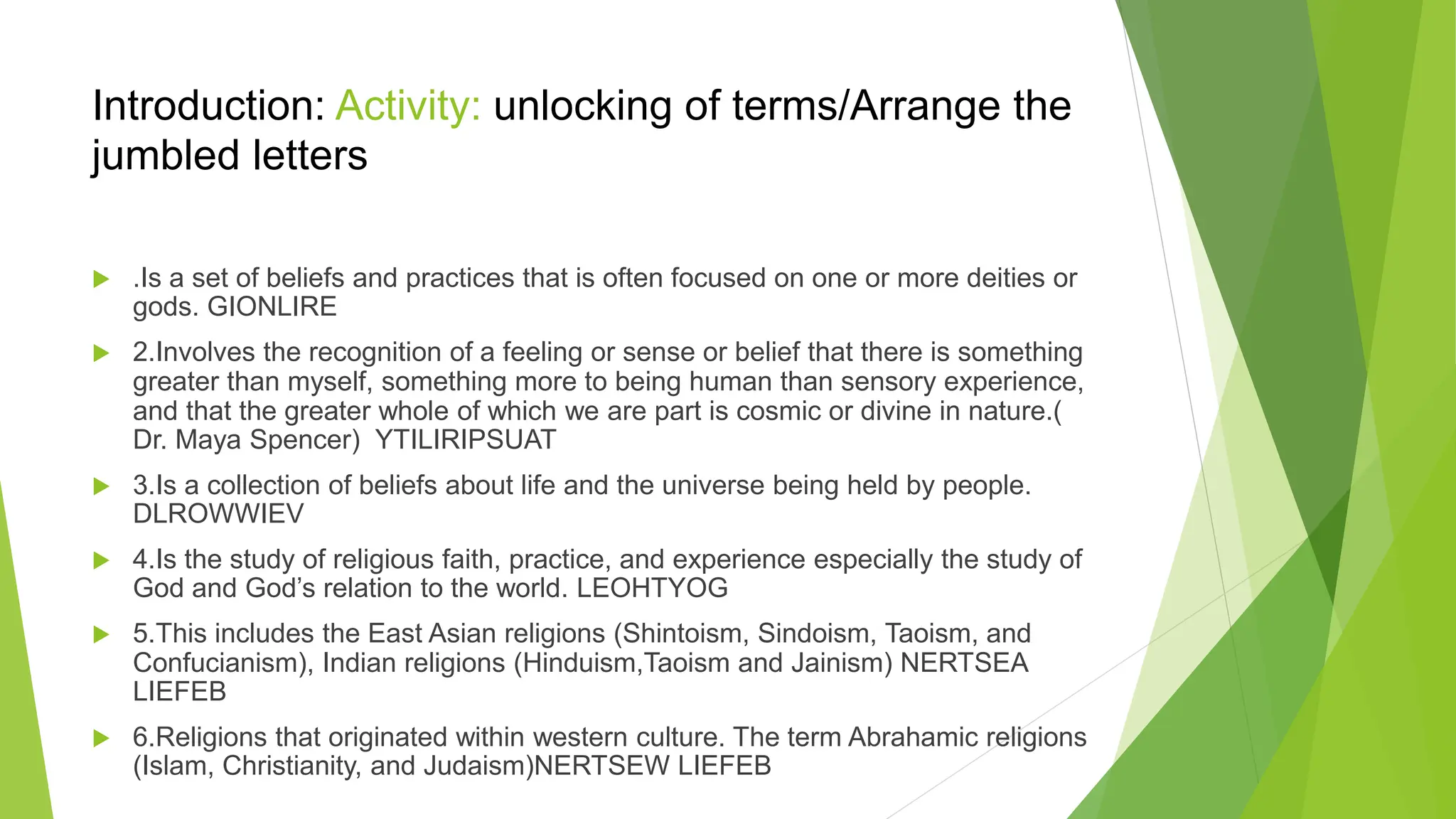 Introduction to the World Religion and Belief System IWRBS PPT 1.pptx