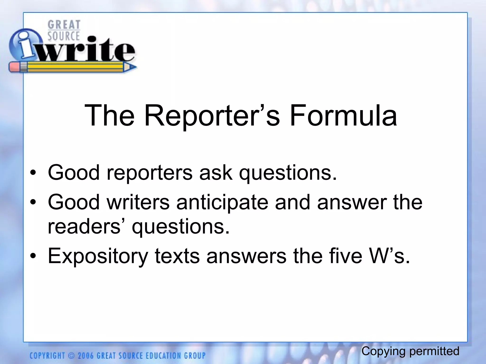 iWrite Expository Mini Lesson | PPT | College Football | College Sports