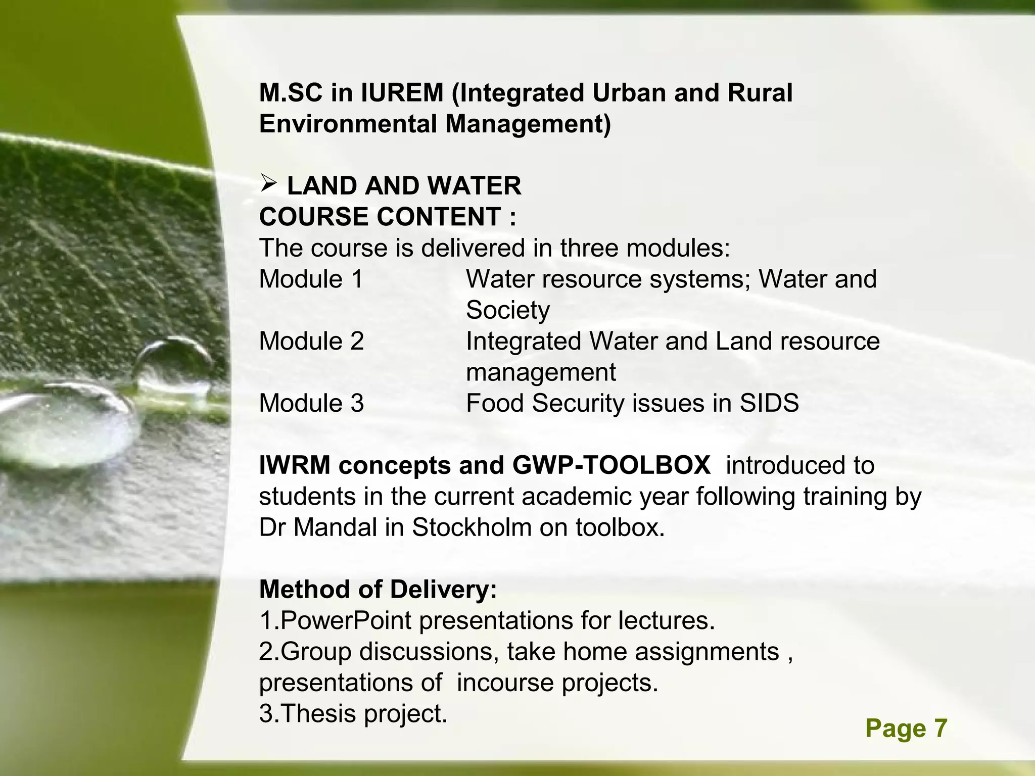 Iwrm in university education | PPT