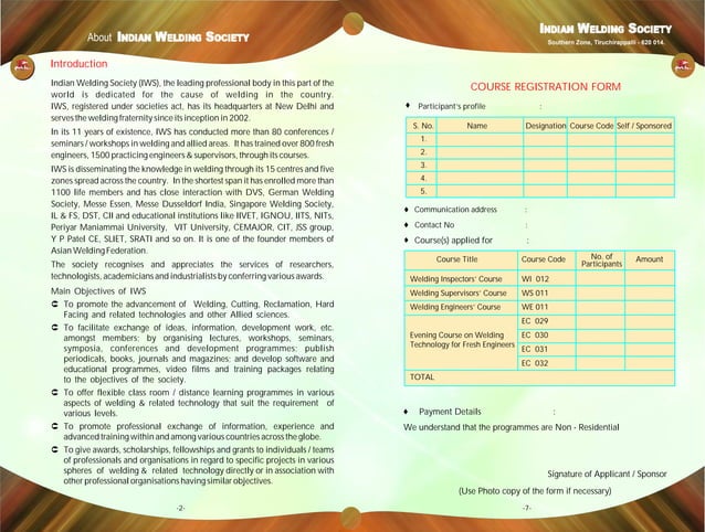 IWS Course Calendar for updating the guidelines | PPT | Free Download