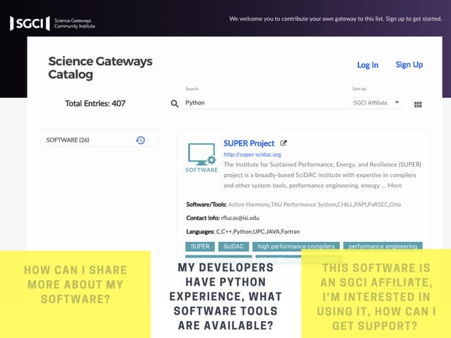 SGCI Catalog Presentation at IWSG2018 | PDF | Technology & Computing