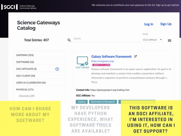 SGCI Catalog Presentation at IWSG2018 | PDF | Technology & Computing