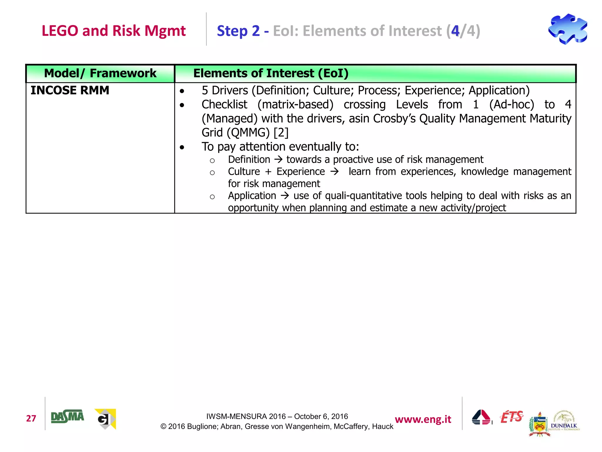 Risk Management: Achieving Higher Maturity & Capability Levels through ...