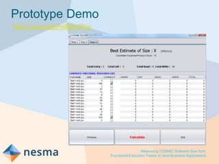 Iwsm2014 measuring cosmic software size from functional execution traces of java business ...