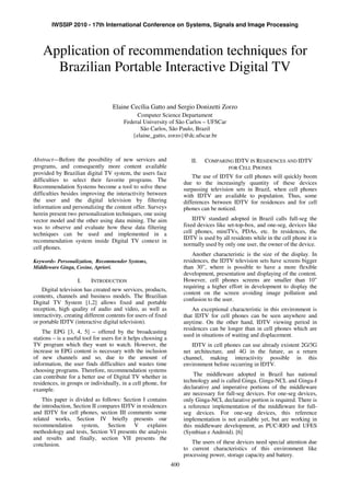 Application of recommendation techniques for brazilian portable ...