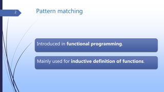 Phorms: Pattern Matching Library for Pharo | PPTX