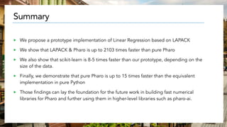 How Fast is AI in Pharo? Benchmarking Linear Regression | PPT