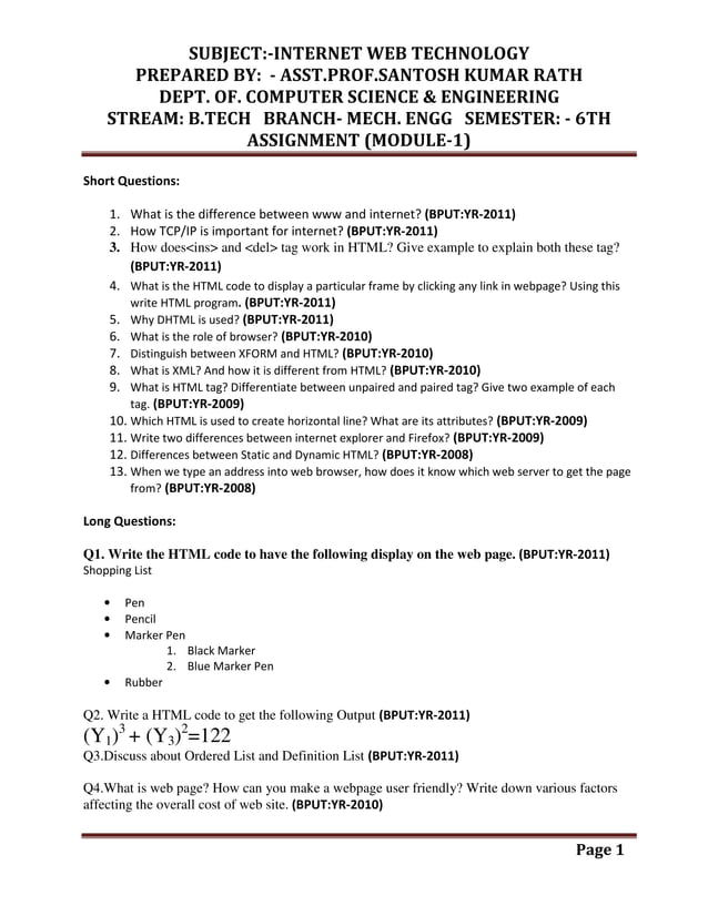Iwt assignment 1 | PDF