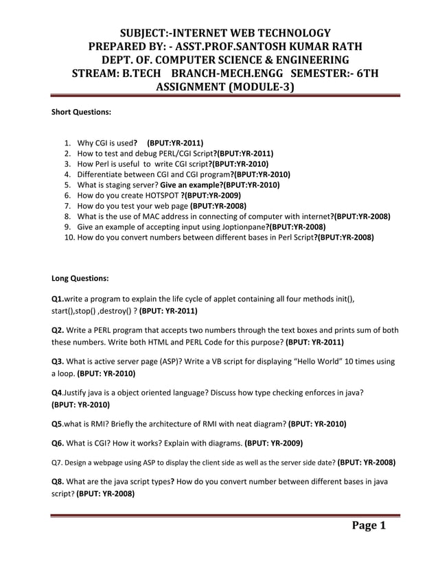 Iwt assignment 3 | PDF