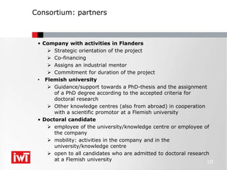 IWT Baekeland and Innovation Mandates | PPTX