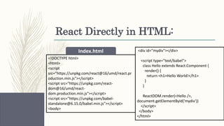 Internet and Web Technology (CLASS-9) [React.js] | NIC/NIELIT Web Technology | PPTX