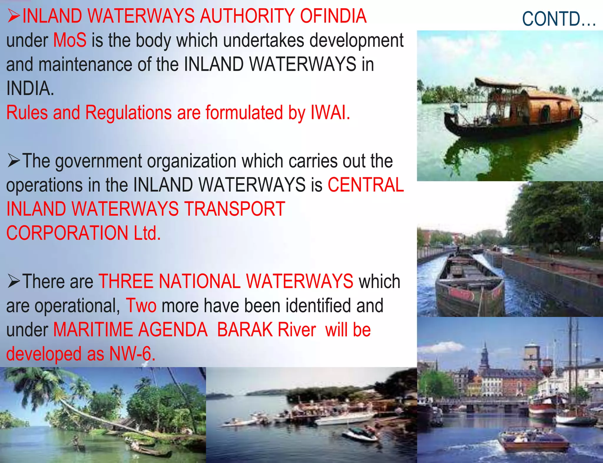 inland waterways in india | PPTX