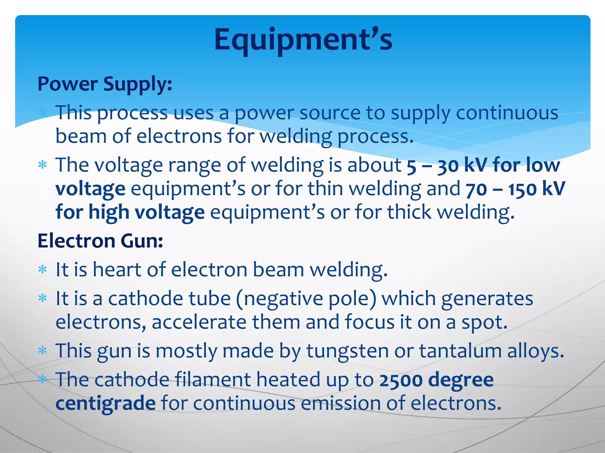 Iwt unit 5 electron beam welding sushant bhatt | PDF