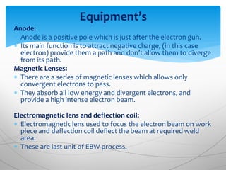 Iwt unit 5 electron beam welding sushant bhatt | PDF
