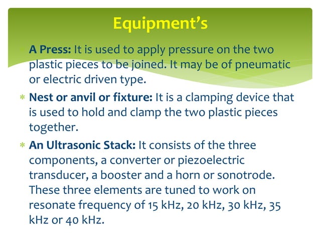 Iwt unit 5 ultrasonic welding | PDF