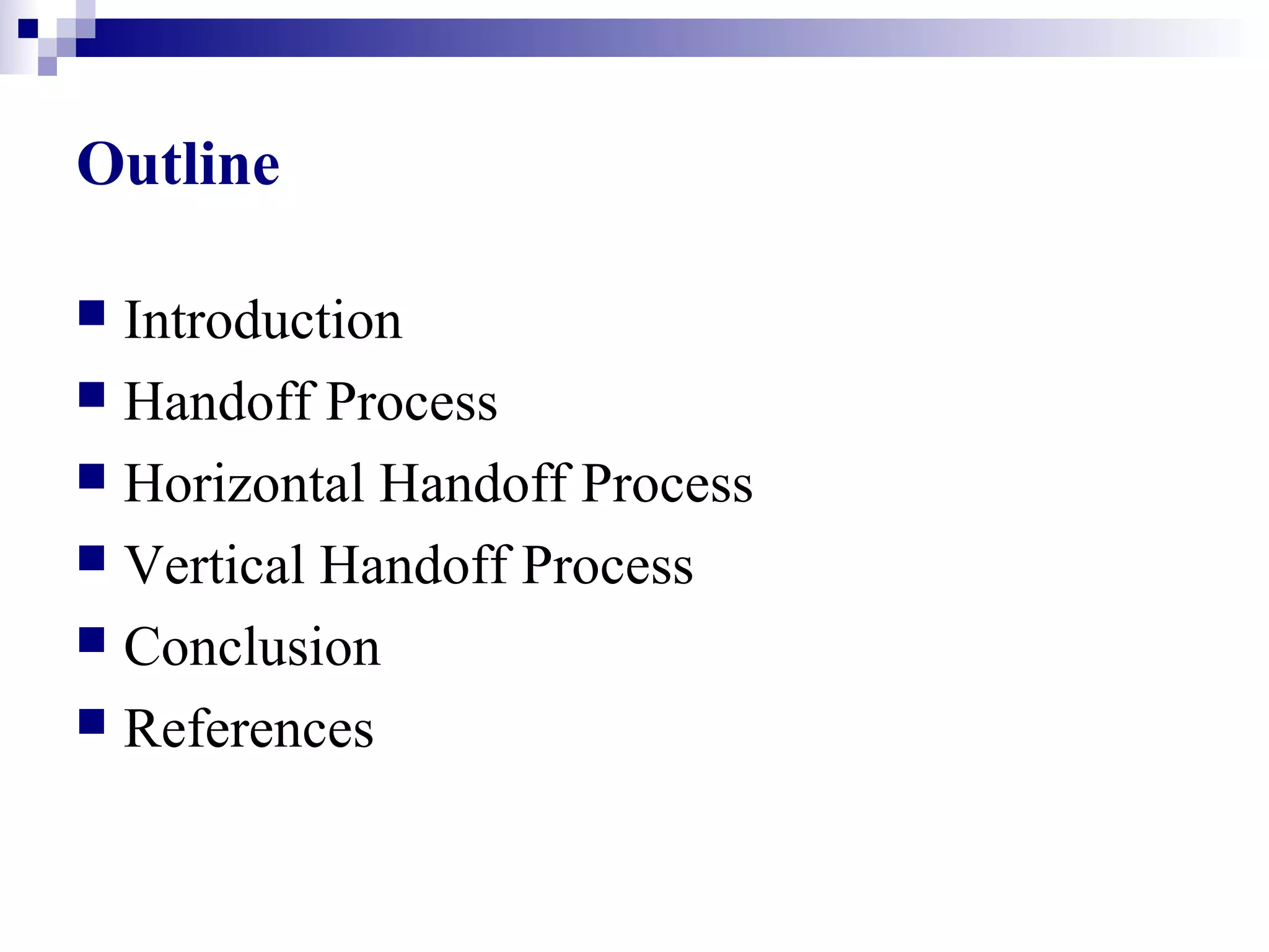 Handoff survey | PPT | Computer Networking | Computing