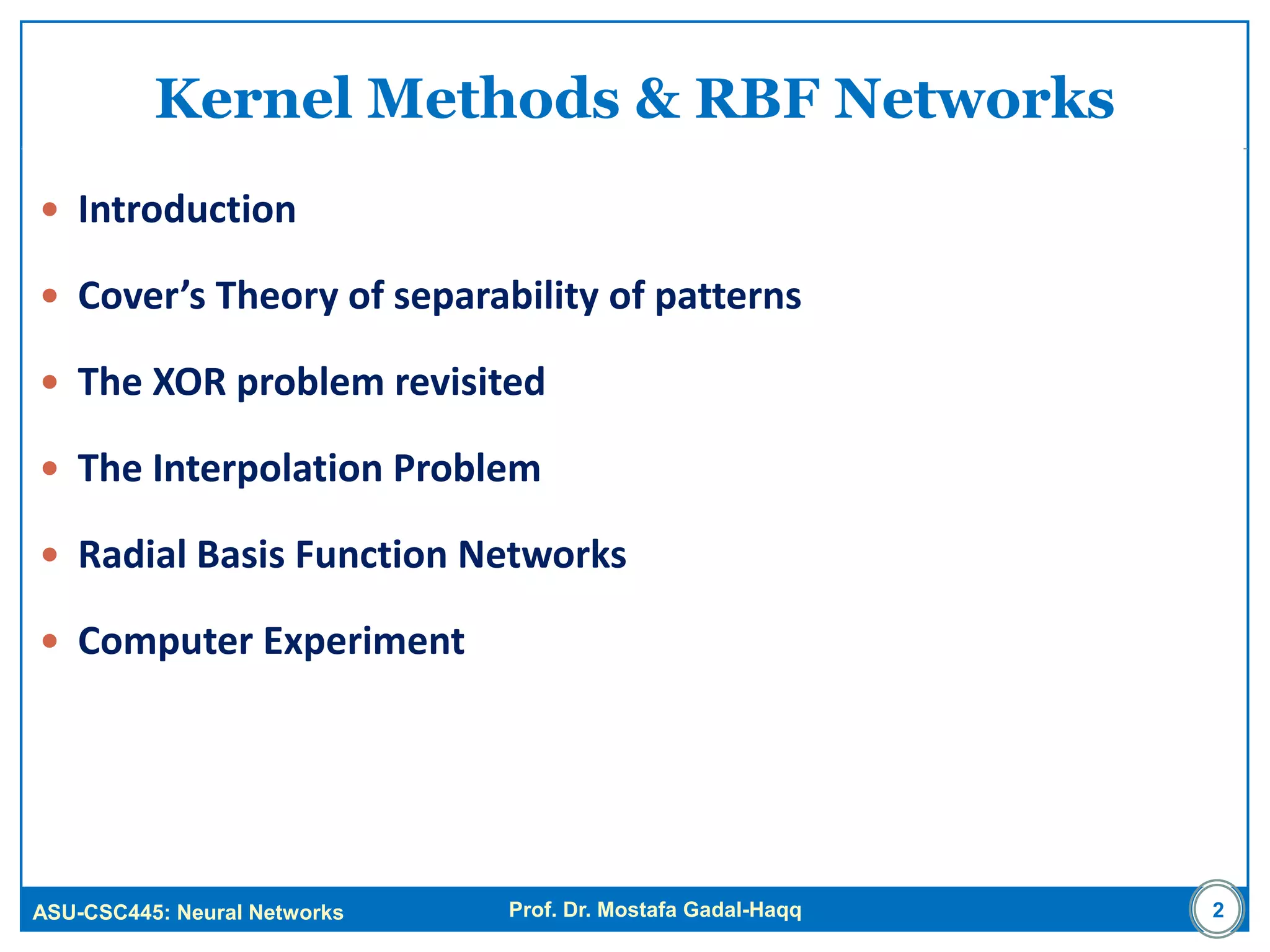 Neural Networks: Radial Bases Functions (RBF) | PDF