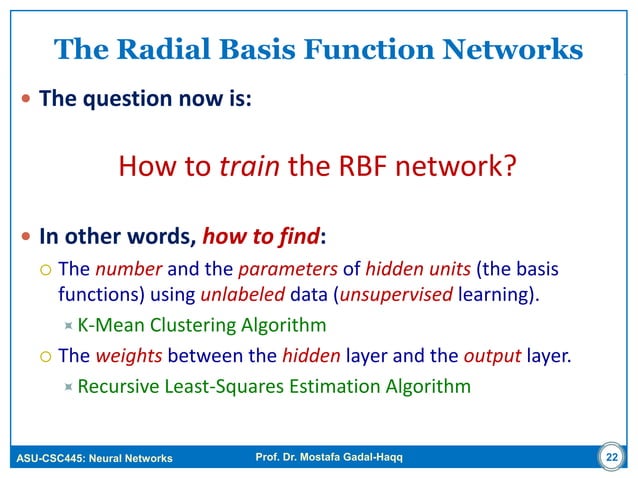 Neural Networks: Radial Bases Functions (RBF) | PDF