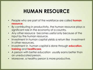 IX. Economics. Chapter 2. People as resource | PDF