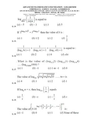 IX X FOUNDATION LOGARITHM | DOCX | Educational Assessment | Education