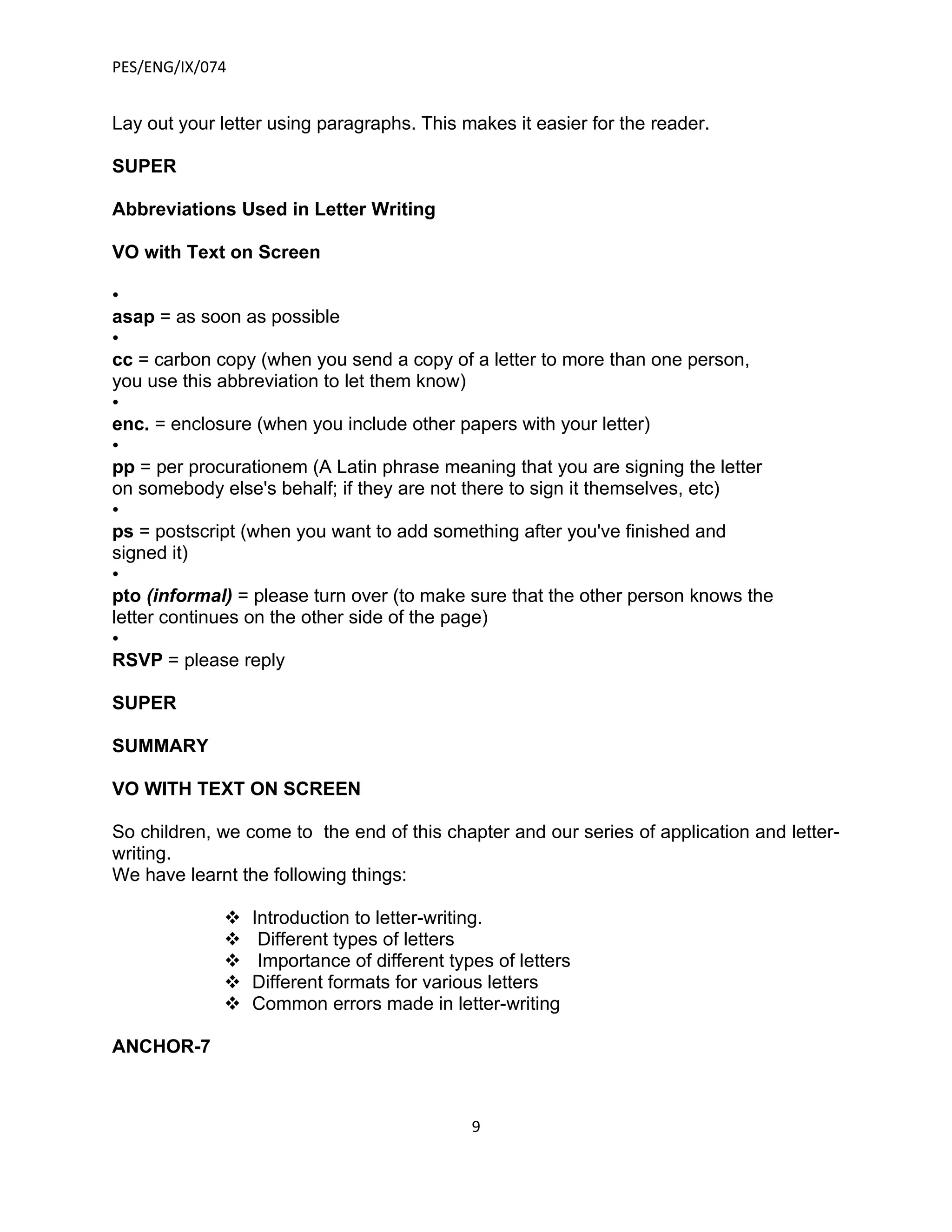 Ix application and letter writing 5 | DOC