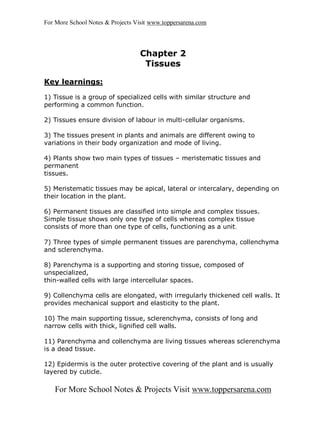 Ix biology full notes chapter 2 | PDF