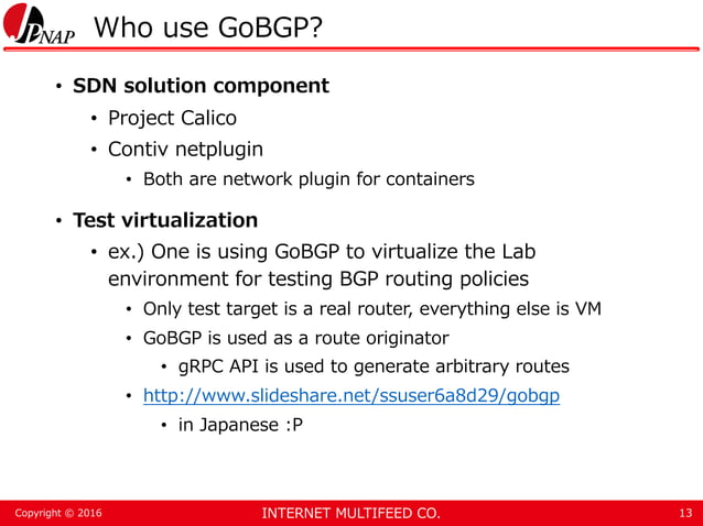 Tutorial: Using GoBGP as an IXP connecting router | PPTX | Internet | Computing