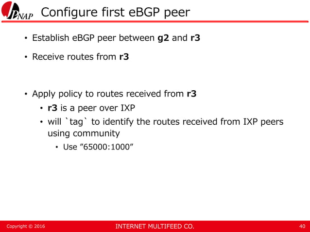 Tutorial: Using GoBGP as an IXP connecting router | PPTX | Internet | Computing