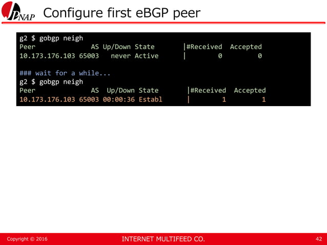 Tutorial: Using GoBGP as an IXP connecting router | PPTX | Internet | Computing