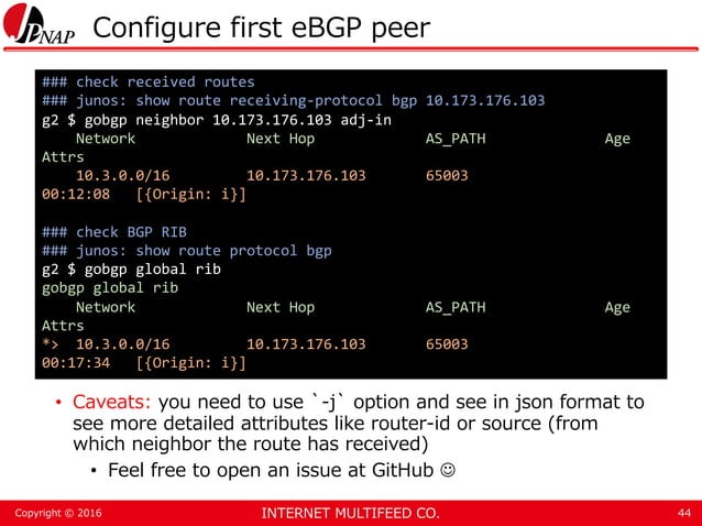 Tutorial: Using GoBGP as an IXP connecting router | PPTX | Internet | Computing