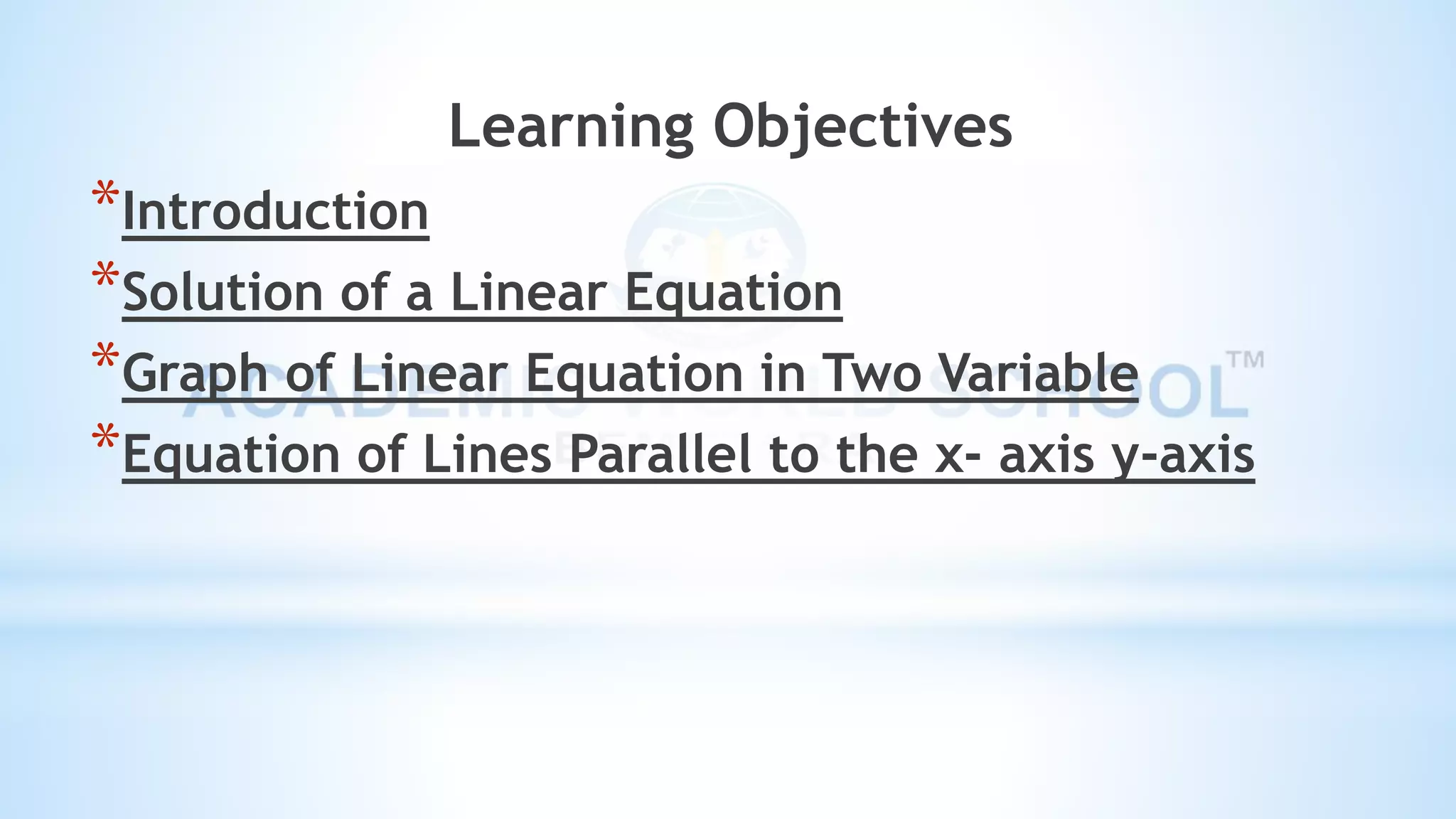 Class IX Linear Equations in Two Variables | PPTX