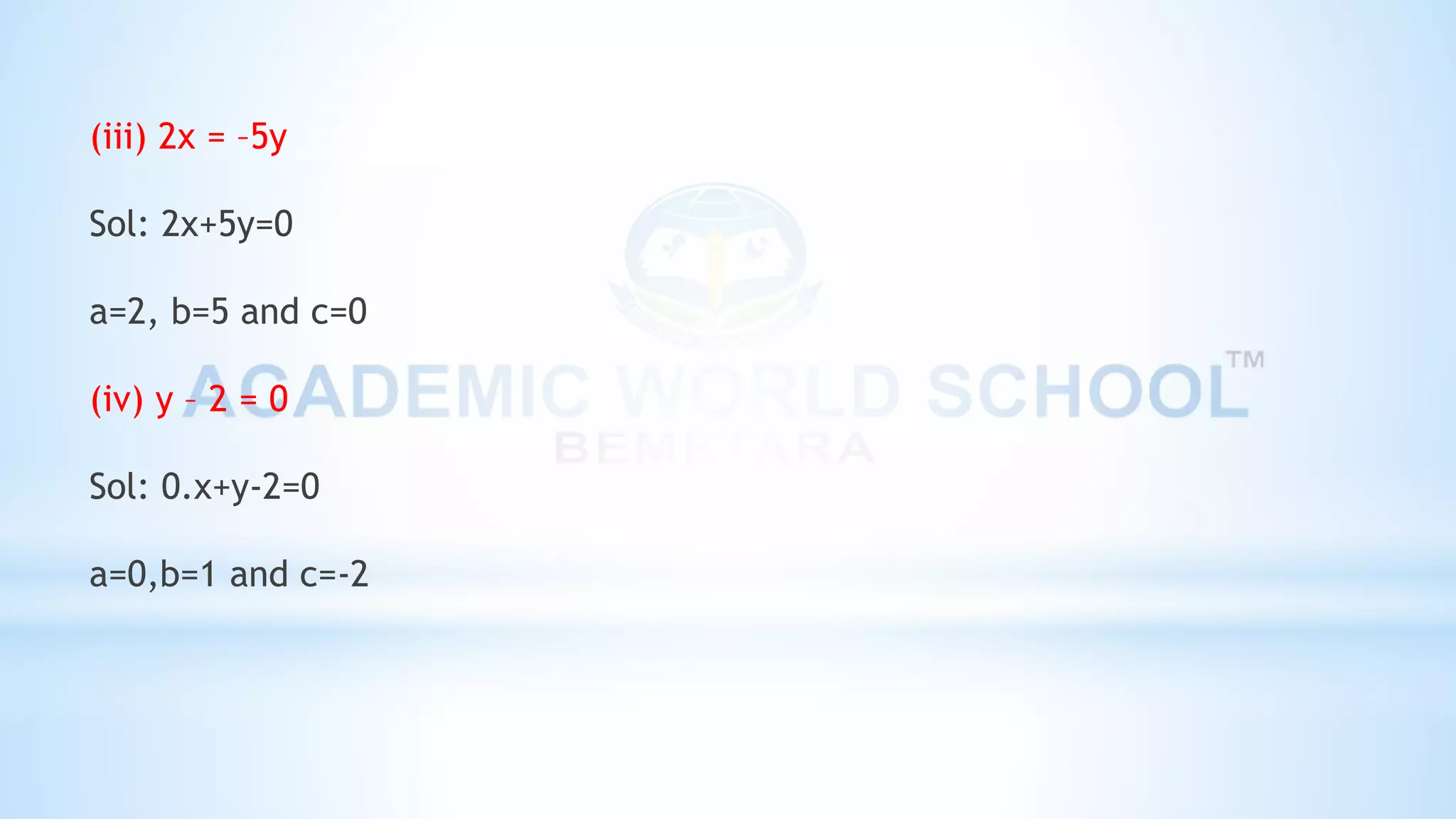 Class IX Linear Equations in Two Variables | PPTX
