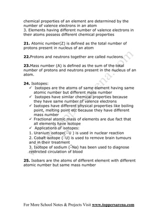 Ix chemistry full notes chapter 4 | PDF
