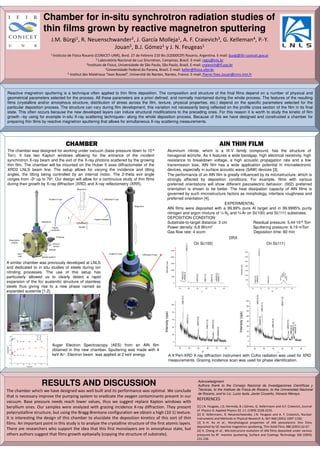 Chamber for in-situ synchrotron radiation studies of thin films grown by reactive magnetron ...