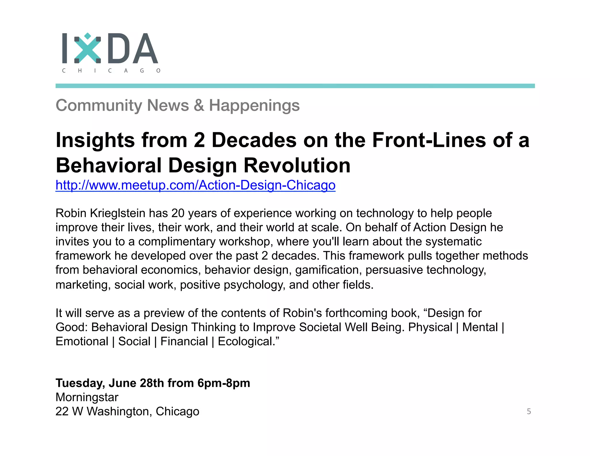 IxDA Chicago June 2016 Event | PPT