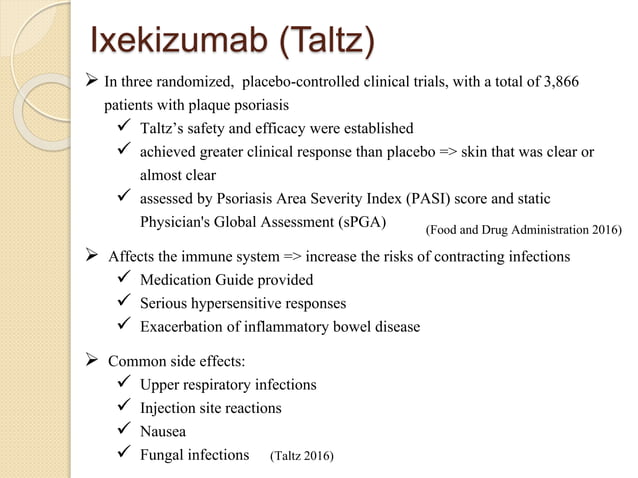 Ixekizumab (Taltz) | PPTX | Skin and Dermatology | Diseases and Conditions