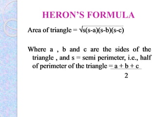 Class IX Heron's Formula | PPTX