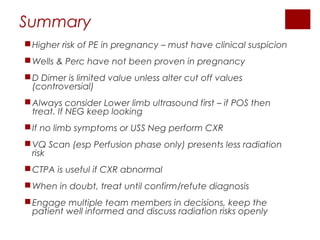 Investigation of suspected pulmonary embolism in pregnancy | PPT