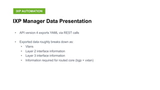 IXP Automation with SaltStack and NAPALM | PPT