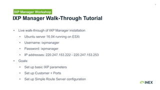 IXP Manager Workshop | PDF
