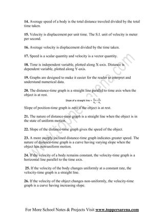 Ix physics full notes chapter 1 | PDF