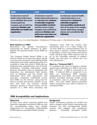 EHRs, PHR | PDF