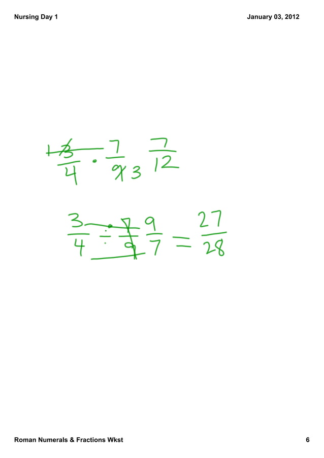 Roman Numer fractions | PDF